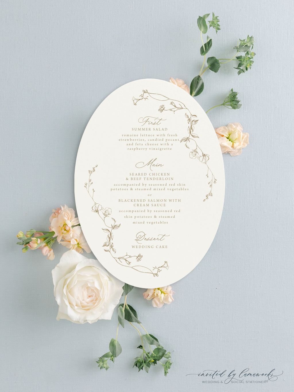 Hannah | Oval Menu – Invited by LamaWorks